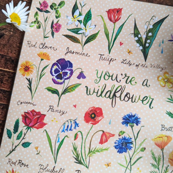 Carte Fleurs Sauvages de Katie Daisy – Octobre en Juillet