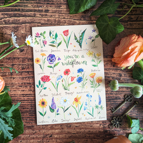 Carte Fleurs Sauvages de Katie Daisy – Octobre en Juillet